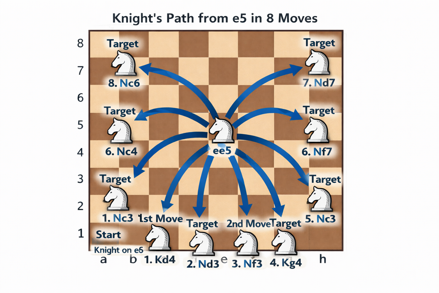 Knight Moves | Chess horse | Chess horse moves | chess knight